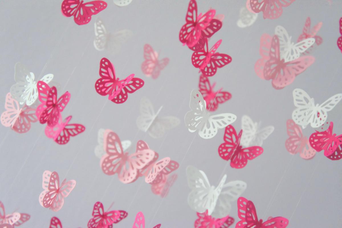 Baby Girl Nursery Decor- Pink Buttefly Mobile, Baby Shower Gift ...