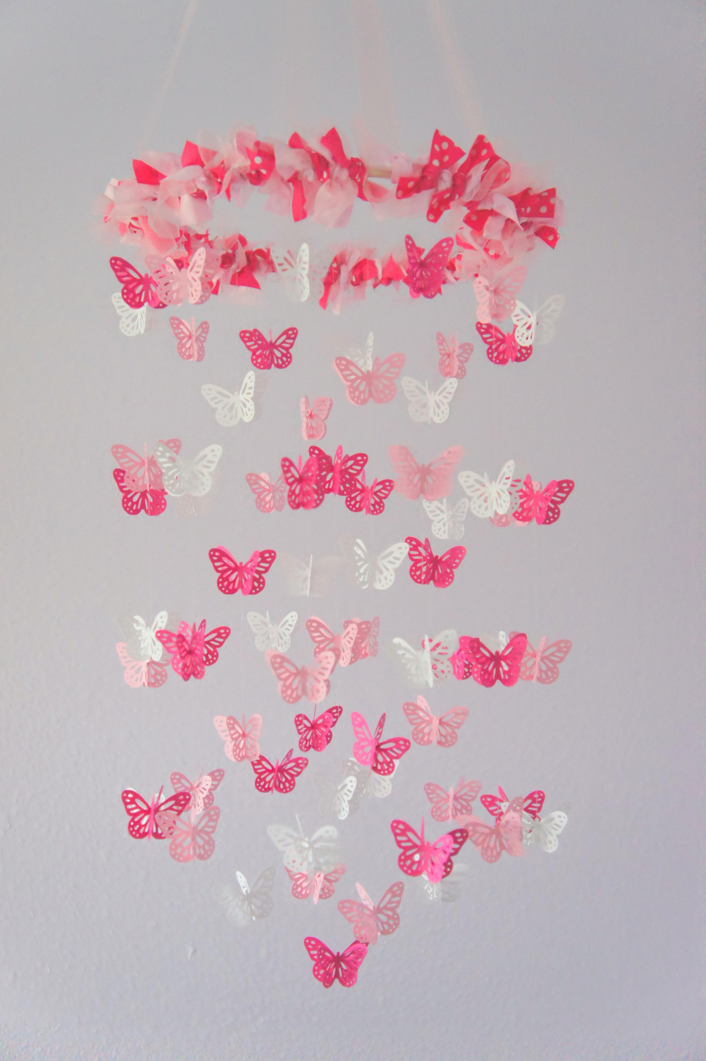 Baby Girl Nursery Decor- Pink Buttefly Mobile, Baby Shower Gift ...